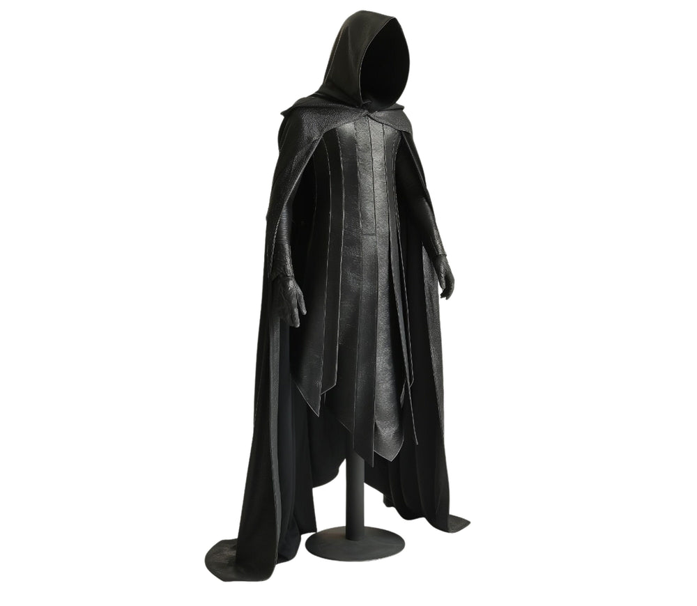Leather Medieval Archer Costume - Hooded Cloak & Vest Cosplay